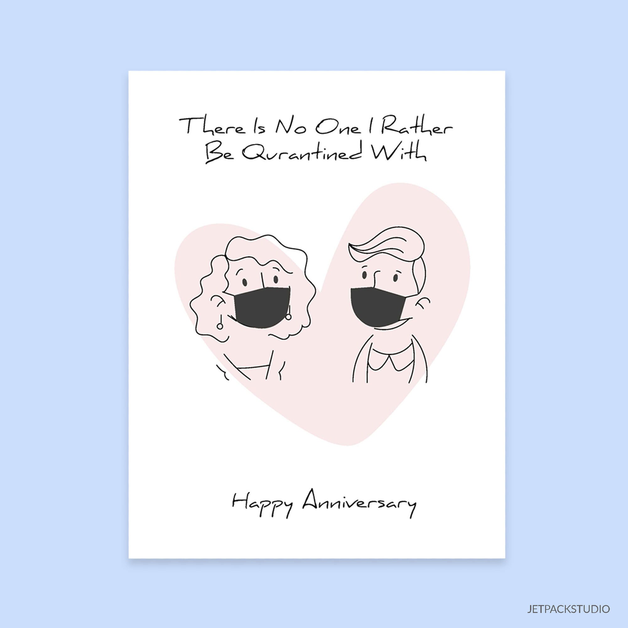 Printable Quarantine Anniversary Card, Funny Isolation Card, Social ...
