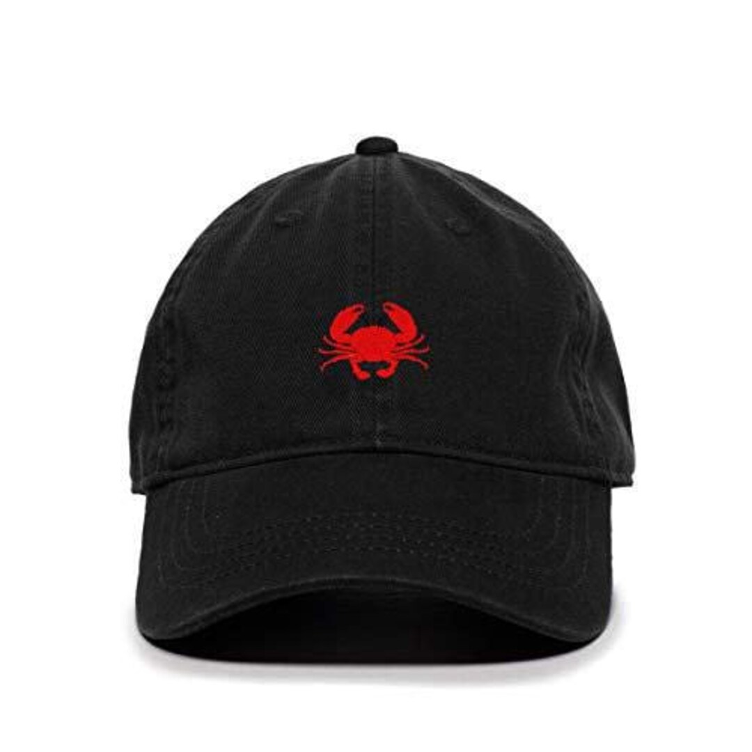 Red Crab Baseball Cap Embroidered Cotton Adjustable Dad Hat - Etsy