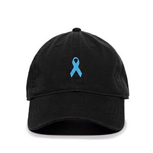 Blue Awareness Ribbon Baseball Cap Embroidered Cotton Adjustable Dad ...