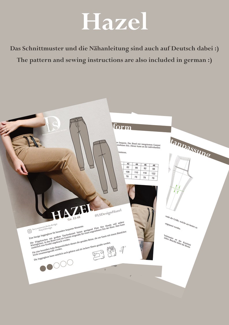 Jogging Pants - Hazel - PDF Sewing Pattern With Instructions - German ...