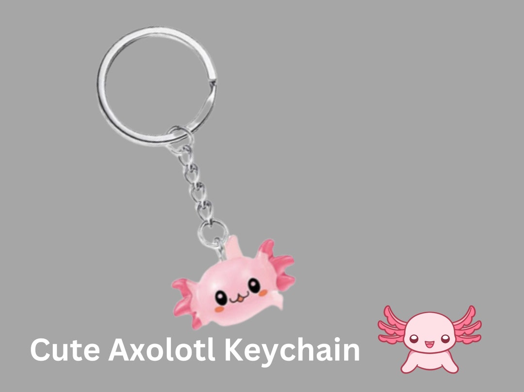 Kawaii Axolotl Keychain Cute Pink Cartoon Animal Keychains - Etsy