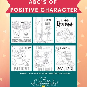 Coloring Book Encouraging Positive Character Traits - Etsy