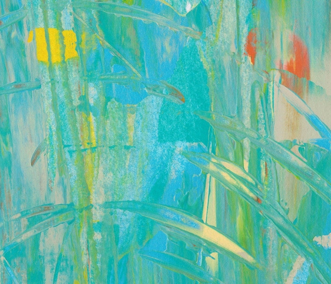 Aqua Abstract Art Print File - Etsy