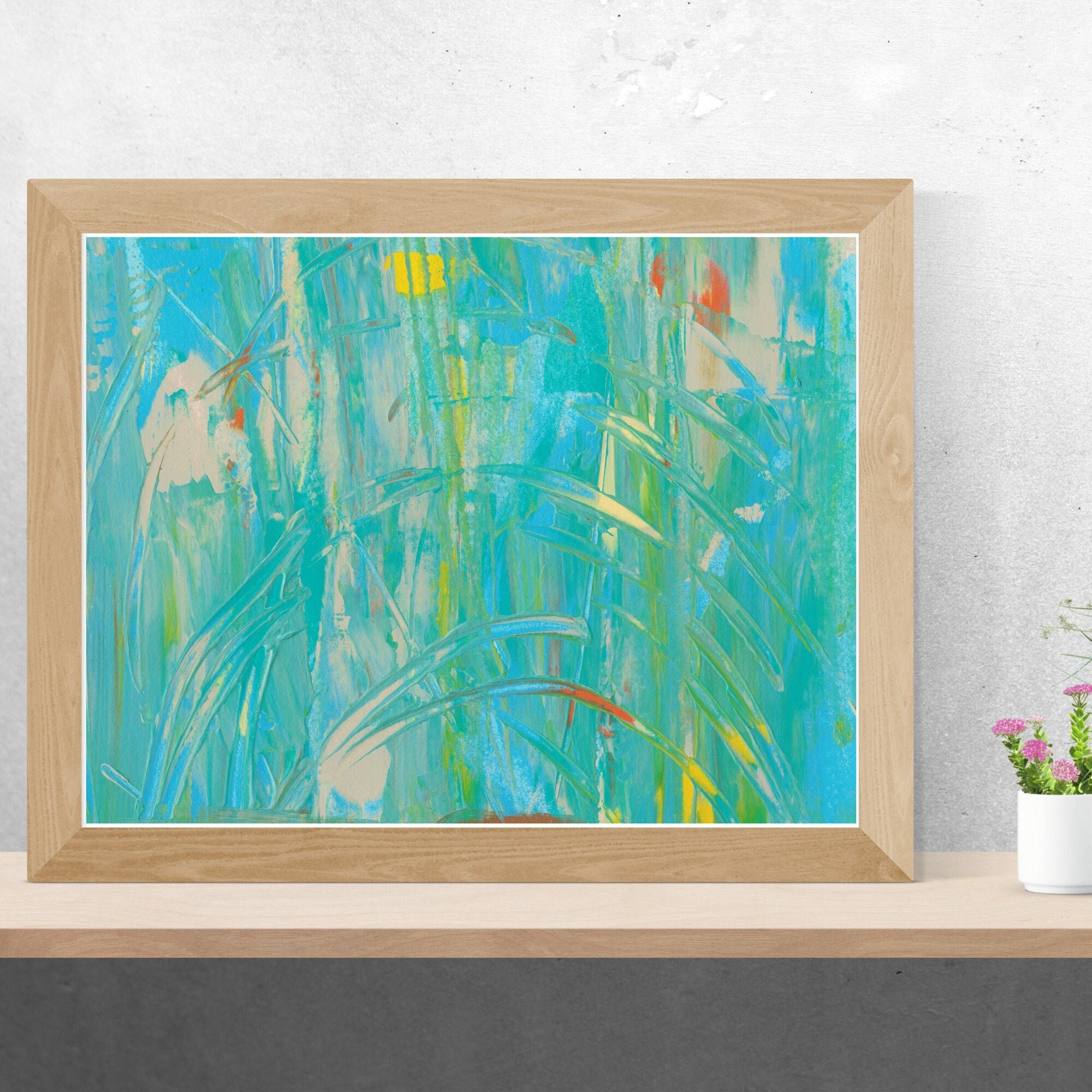 Aqua Abstract Art Print File | Etsy