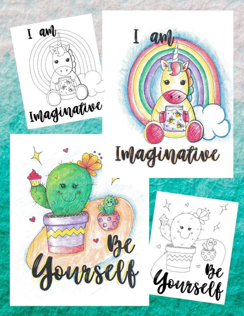Coloring Book Encouraging Positive Character Traits - Etsy