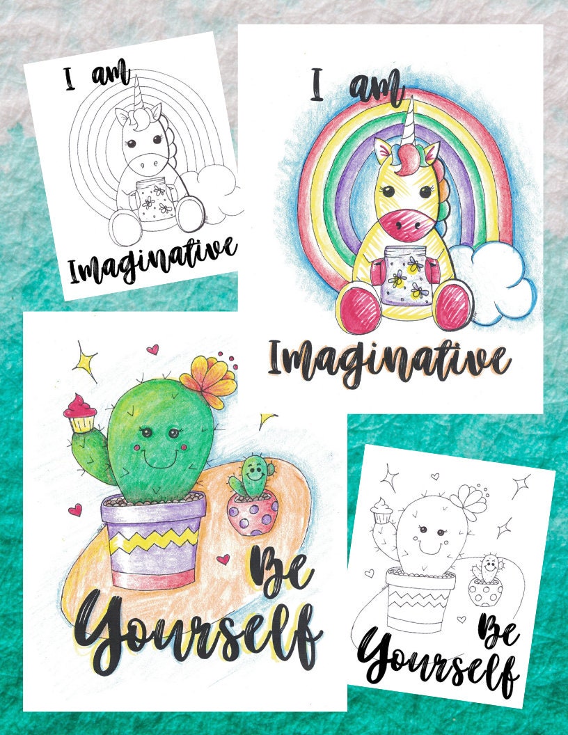 Coloring Book Encouraging Positive Character Traits - Etsy
