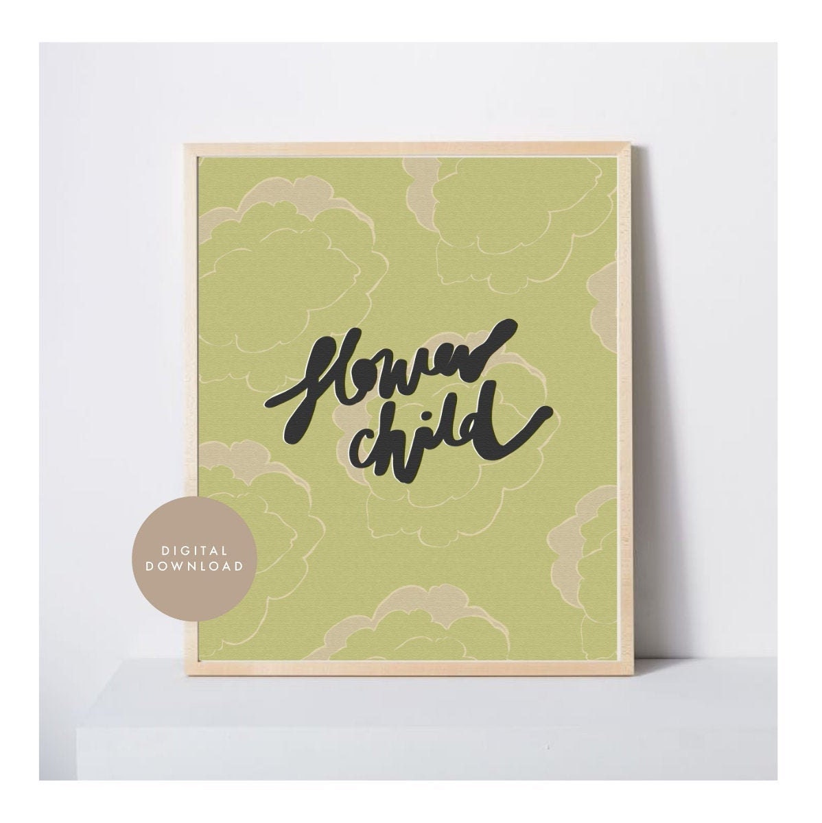 Printable Design Flower Child Typography | Etsy