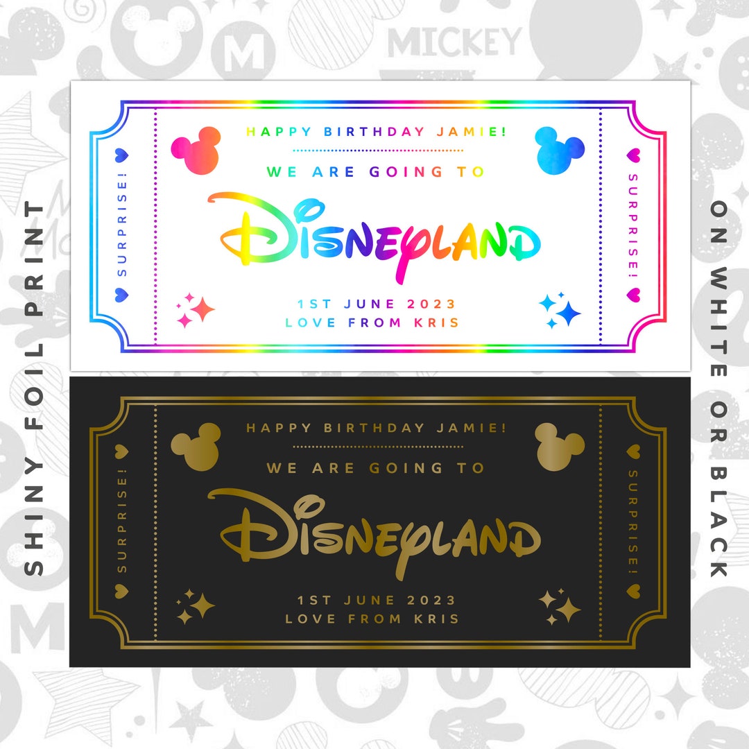 Personalised Surprise Disney Inspired Keepsake Gift Voucher, Disneyland ...