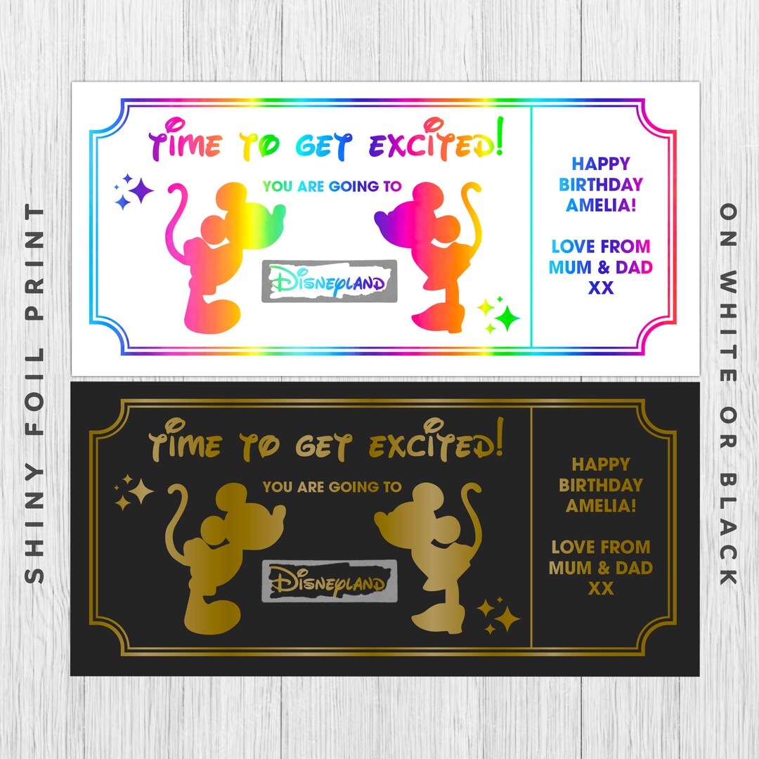 Personalised Disney Surprise Scratch off Keepsake Voucher Ticket ...