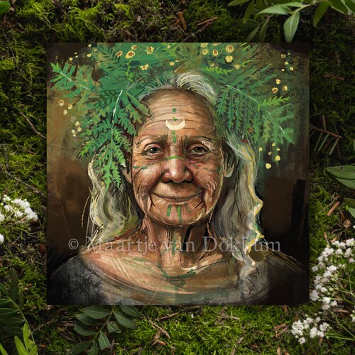 Poster Mother Earth Witchy Fantasy Art Print on - Etsy
