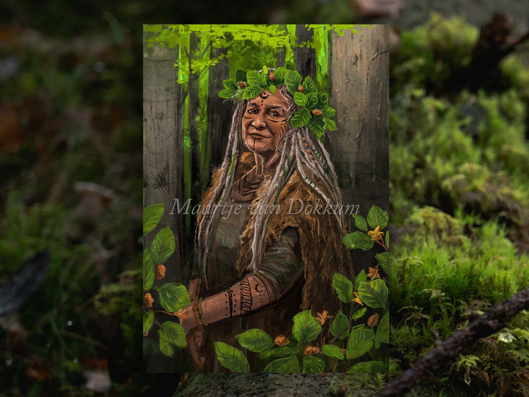 Card Tree Crone: Beech Fantasy Art Print on Sustainable Paper - Etsy