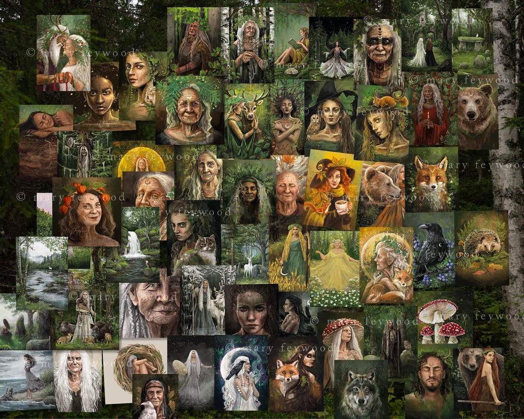 Big Set of 75+ Cards - Magical Forest Witches on Sustainable Paper - Etsy