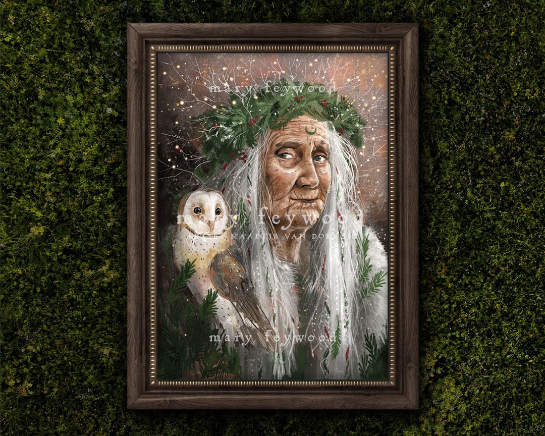 Limited Edition Poster - the Yule Snow Crone - Witchy Art Printed on ...
