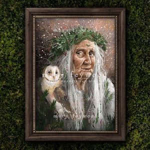 Limited Edition Poster - the Yule Snow Crone - Witchy Art Printed on ...