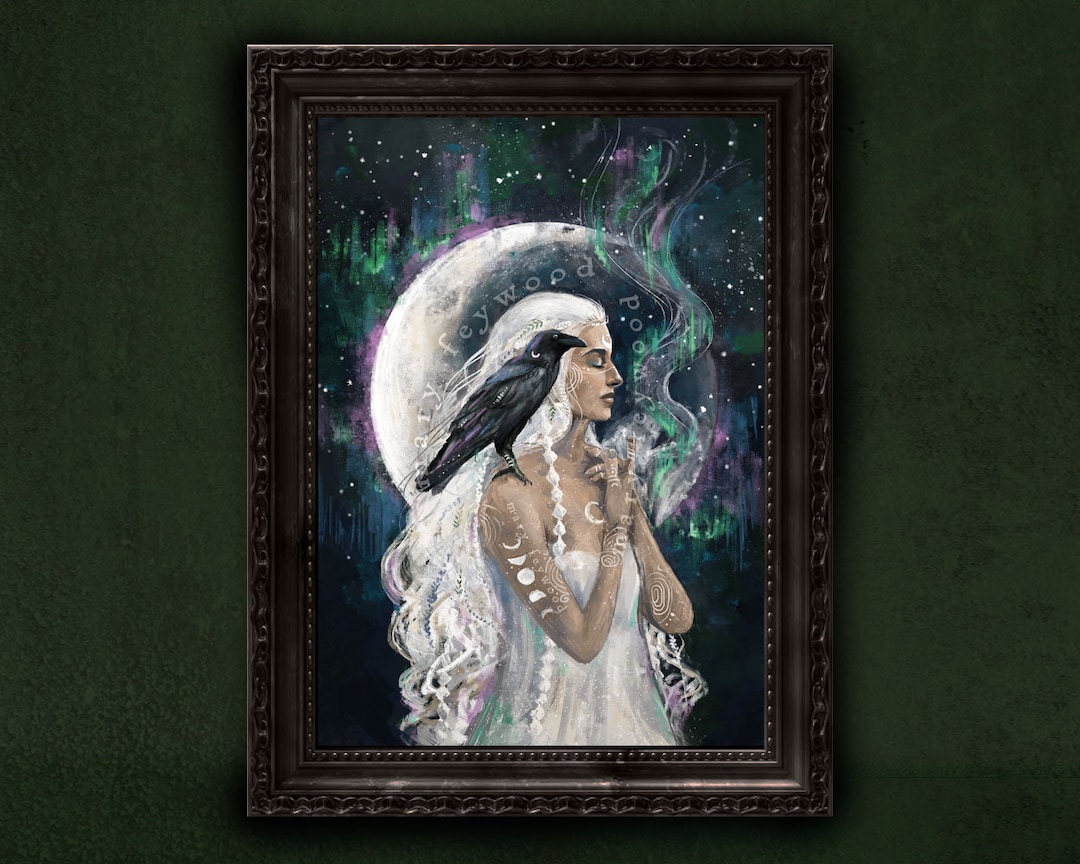 Poster - Mene Moon Goddess - Witchy Art Printed on Sustainable Paper - Etsy