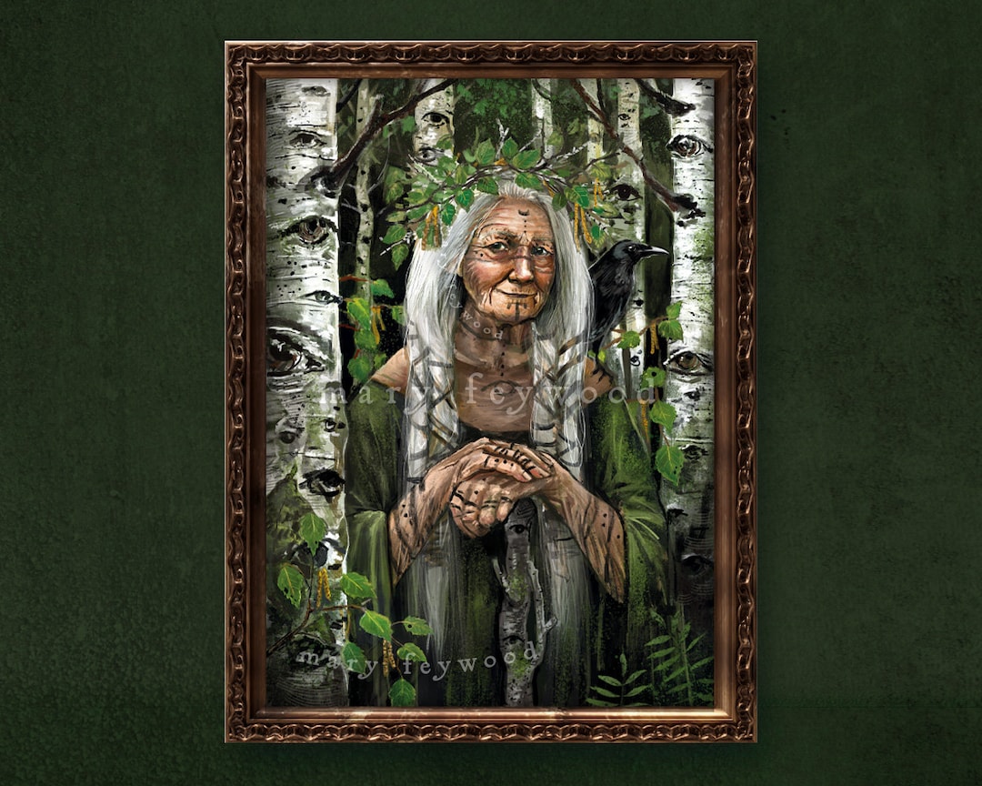 Poster - Tree Crone: Birch - Fantasy Art Print on Sustainable Paper - Etsy