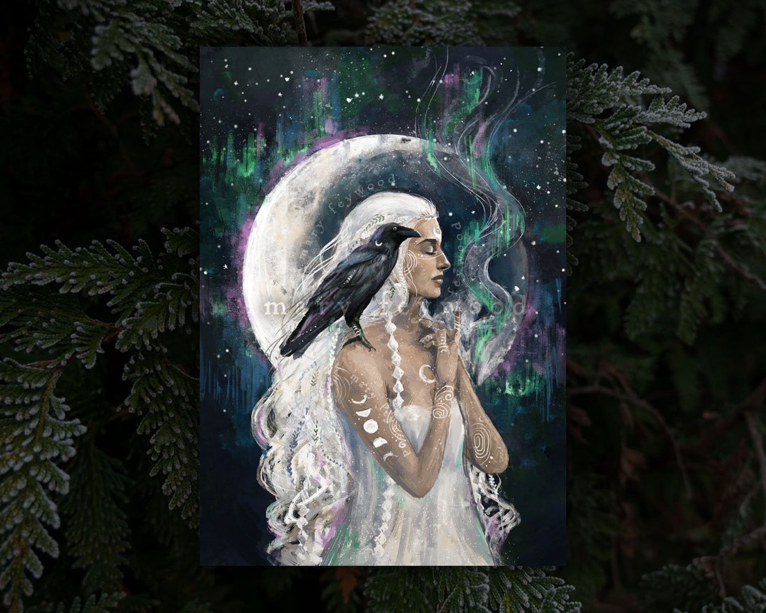 Card Mene Moon Goddess Witchy Art Print on Sustainable Paper - Etsy UK