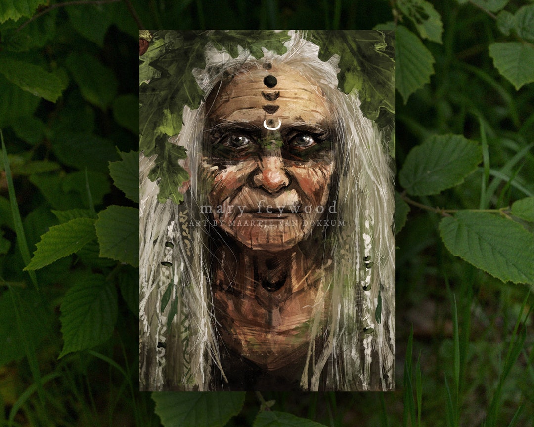 Card - Forest Crone Shaman - Witchy Art Print on Sustainable Paper - Etsy
