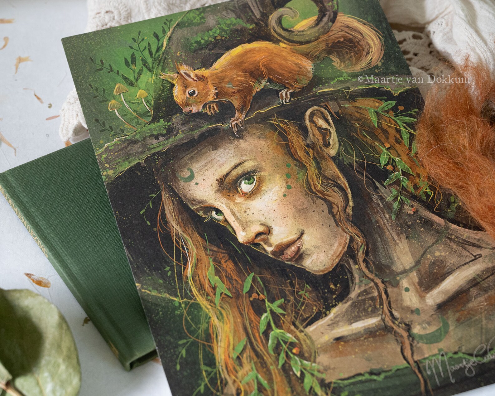 Poster - the Witch and the Squirrel - Fantasy Art Printed on ...