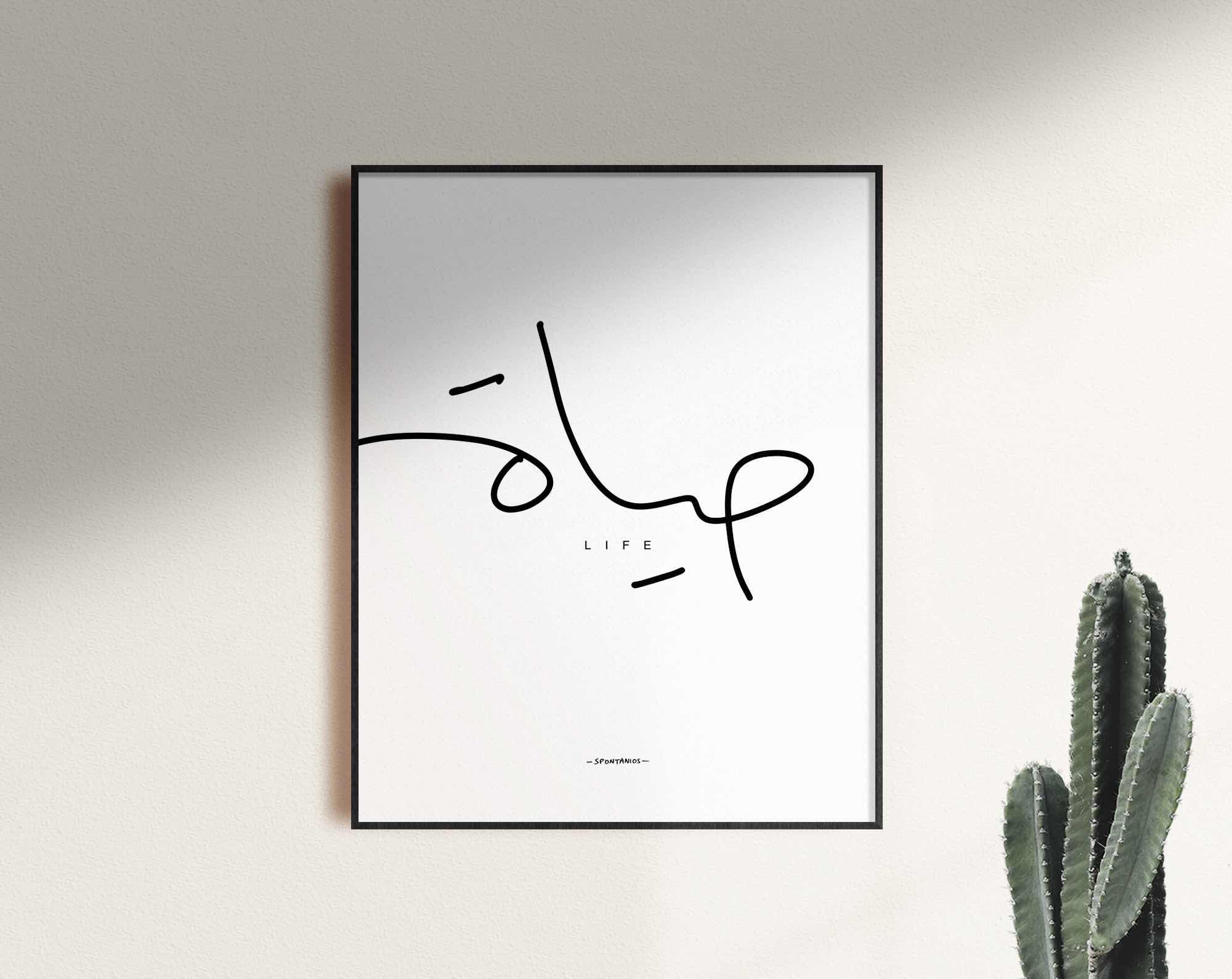 Arabic Calligraphy Print: Hayat - Life, Minimalist Home Decor (digital ...