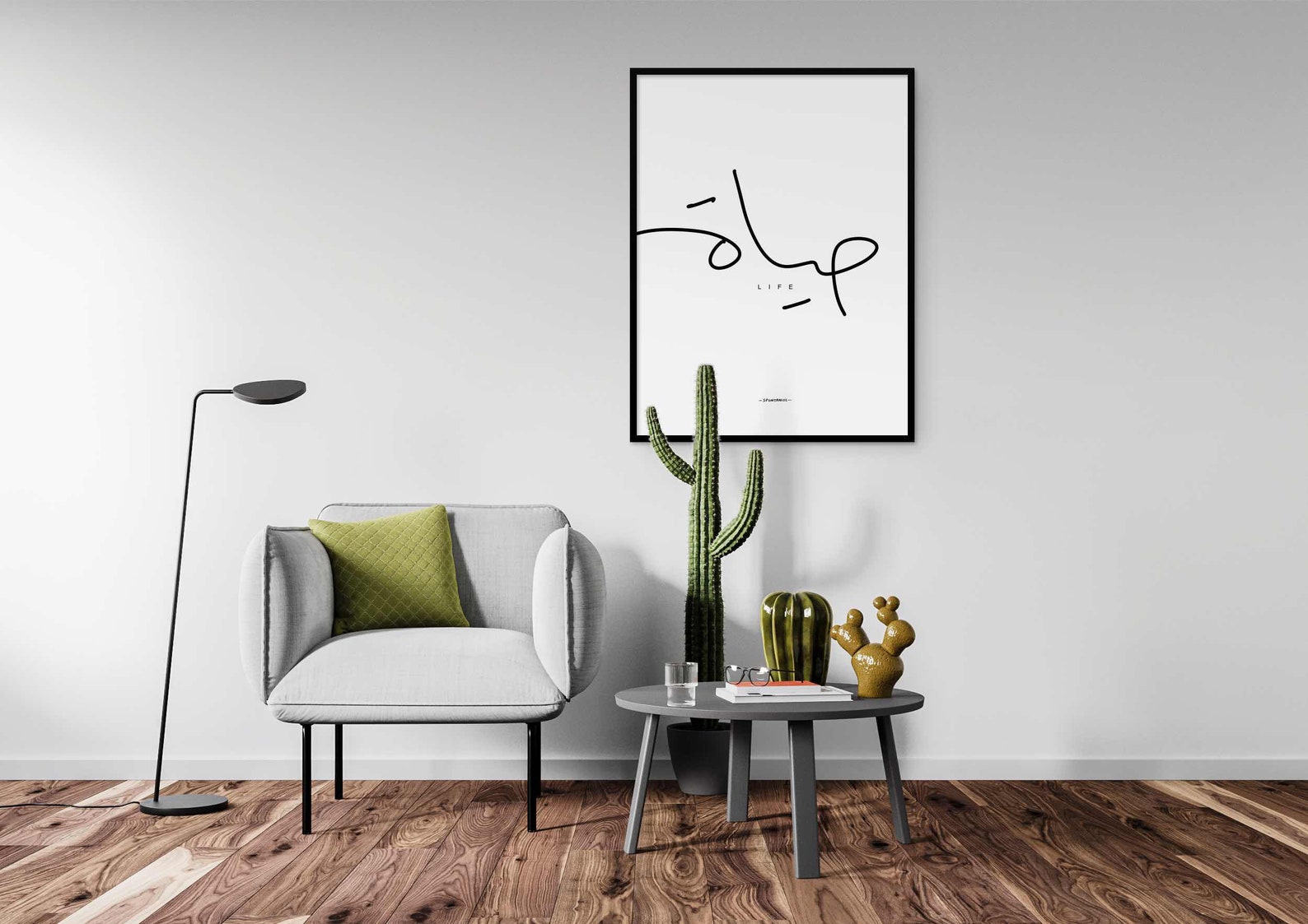 Arabic Calligraphy Print: Hayat - Life, Minimalist Home Decor (digital ...