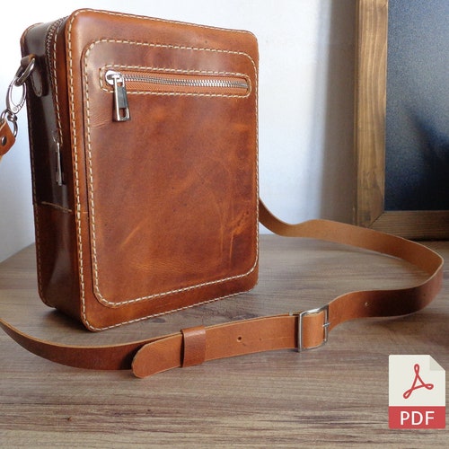 Leather Zipper Messenger Bag PDF Pattern Leather Bag - Etsy