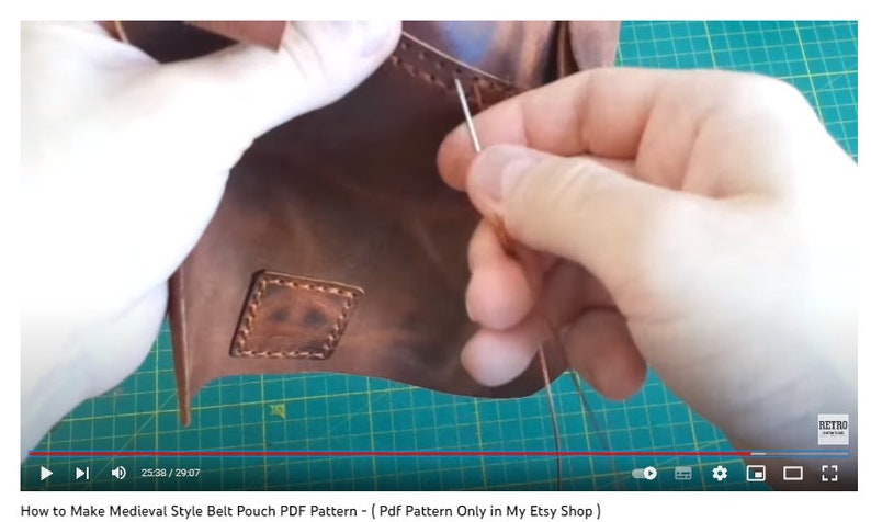 Leather Medieval Style Belt Pouch PDF Pattern Belt Bag - Etsy