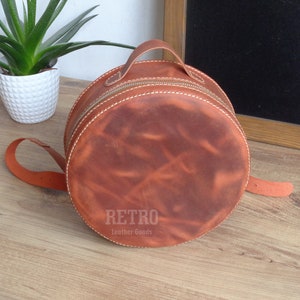 Leather Round Woman Backpack PDF Pattern | Circle Backpack PDF Template ...