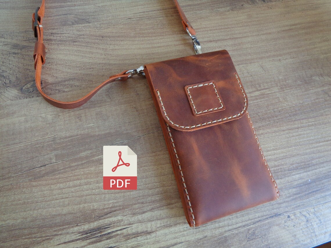 Leather Smartphone Neck Pattern Leather Phone Case Template - Etsy