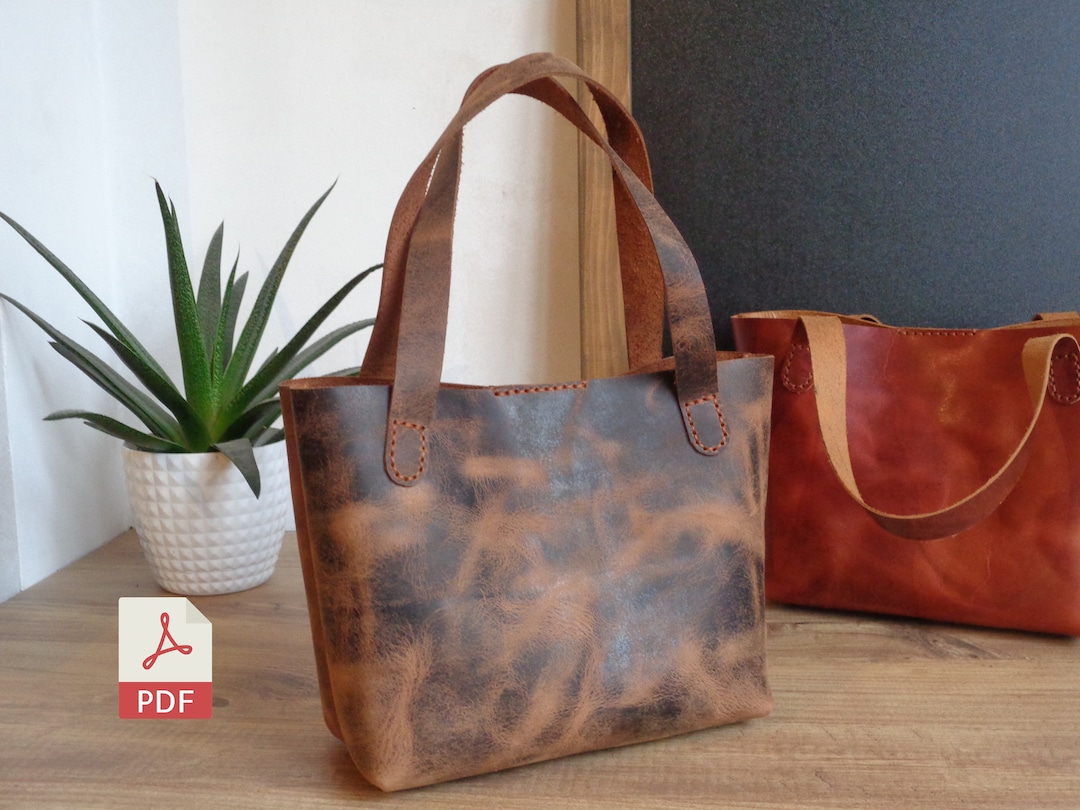 Leather Mini Tote Bag PDF Pattern | Handbag PDF Template | Woman Mini ...