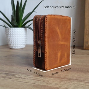 Leather Small Zipper Belt Pouch | Leather Mini Belt Bag | Tiny Leather ...
