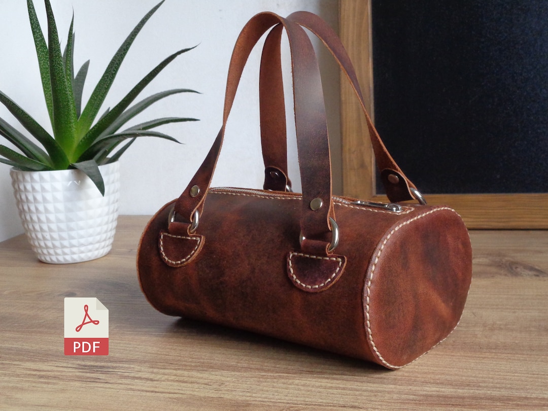 Leather Mini Oval Barrel Handbag Pdf Pattern | Mini Woman Bag | Woman ...