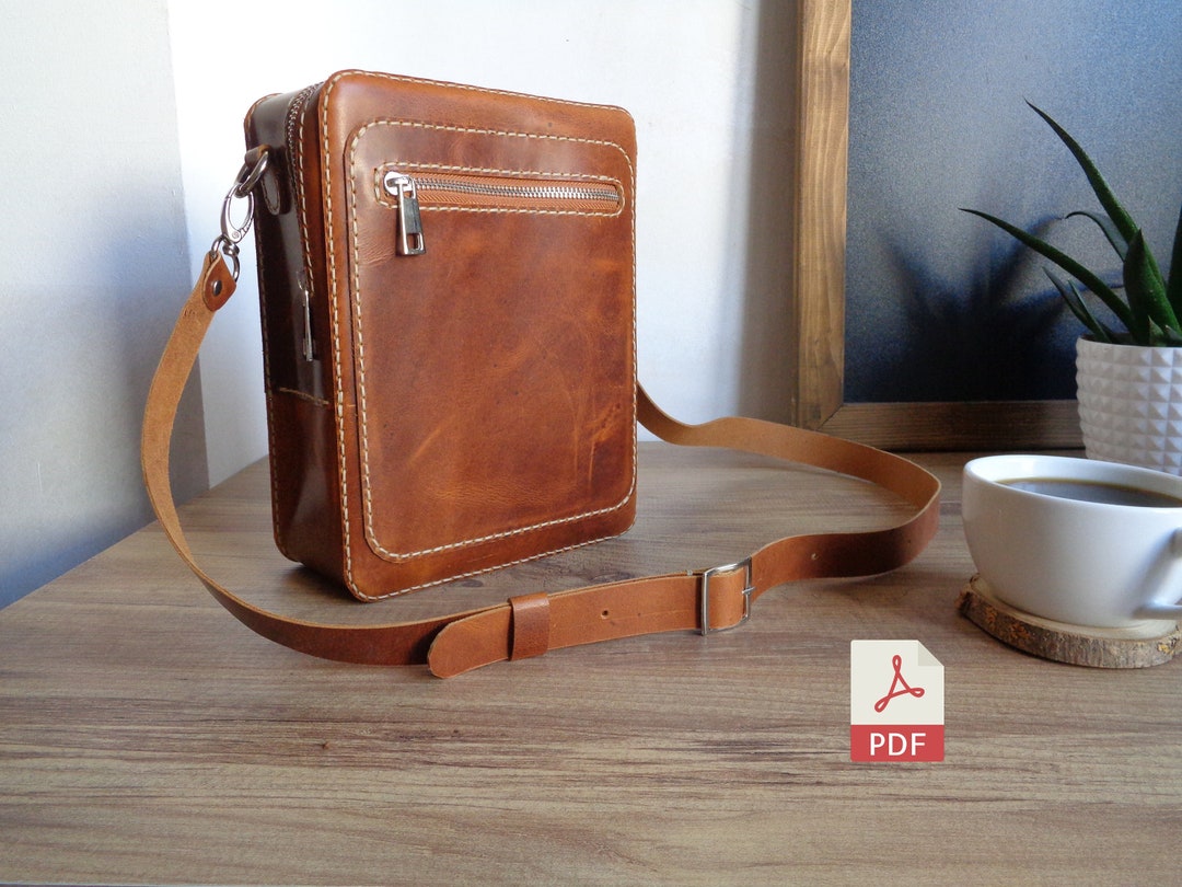 Leather Small Messenger Bag PDF Pattern | Zipper Messenger Bag | Woman Messenger Bag | Shoulder ...