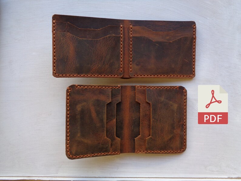 Leather Bifold Pattern Set Vertical Wallet Vertical Bifold - Etsy