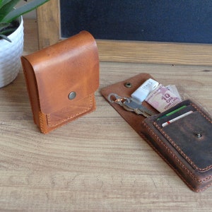Leather Small Belt Pouch | Leather Belt Wallet | Mini Card Wallet ...