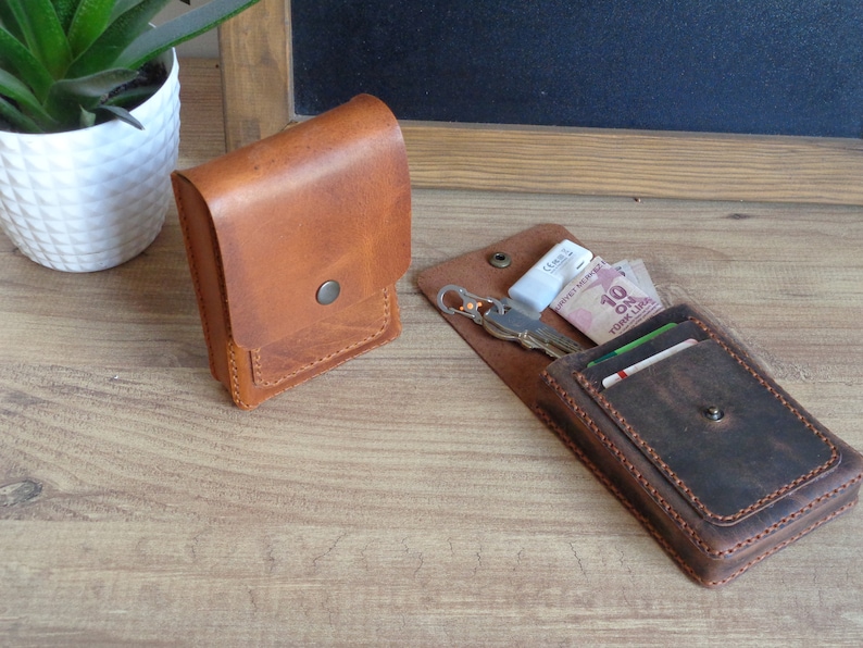 Leather Small Belt Pouch Leather Belt Wallet Mini Card - Etsy