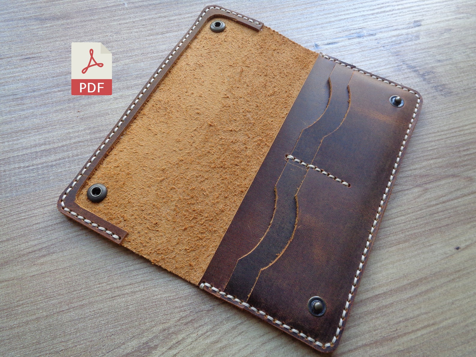 Leather Trucker Wallet PDF Pattern | Leather Long Wallet Pdf Pattern ...