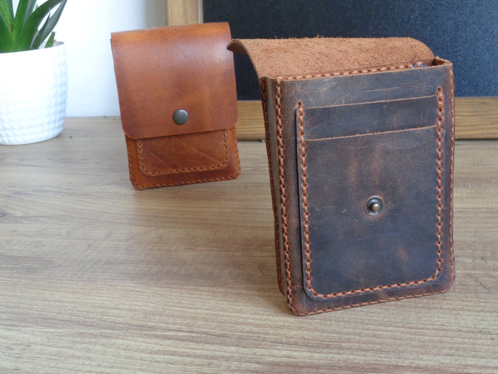 Leather Small Belt Pouch Leather Belt Wallet Mini Card Wallet Leather ...