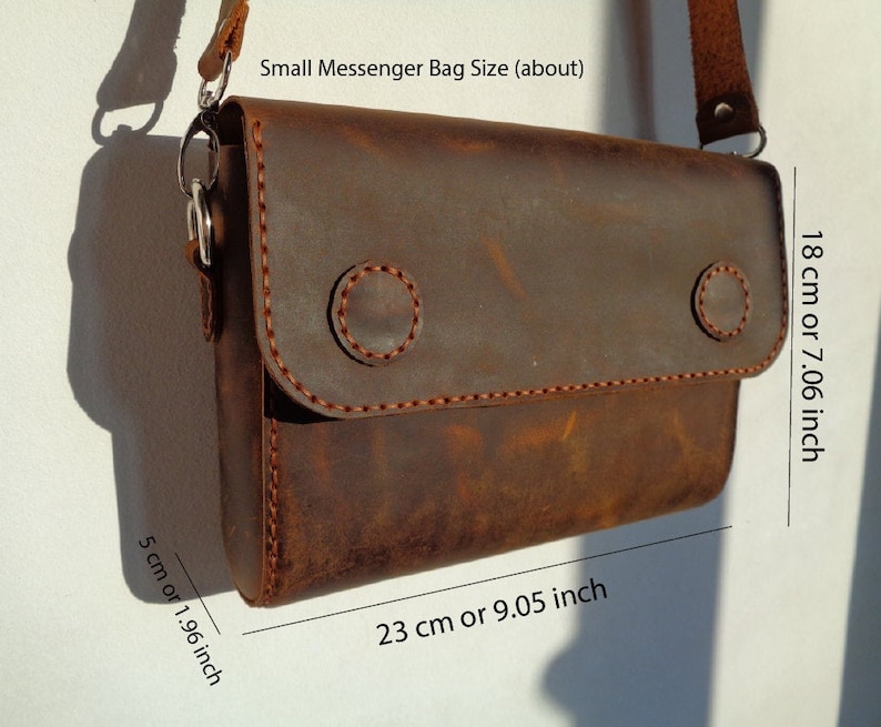 Leather Retro Style Messenger Pattern Small Messenger Bag | Etsy