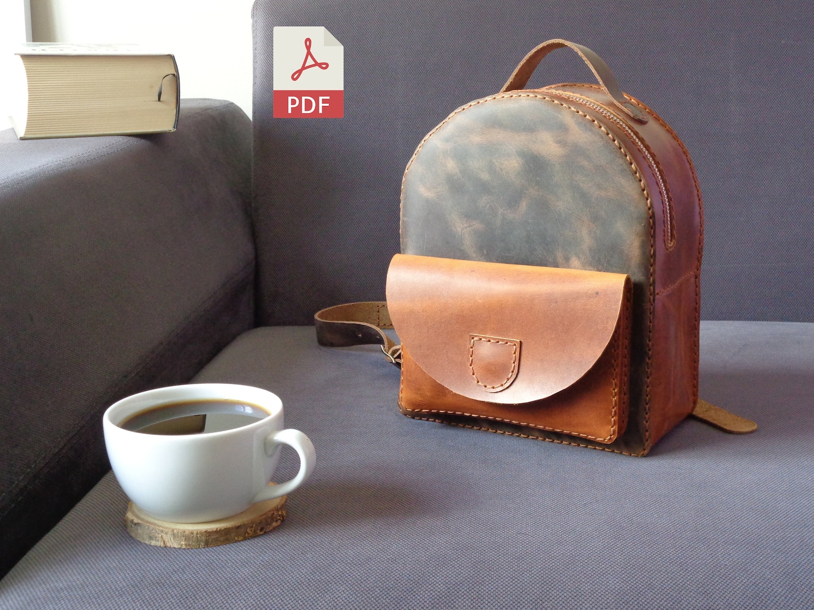 Leather Mini Woman Backpack PDF Pattern | Small Backpack PDF Template ...