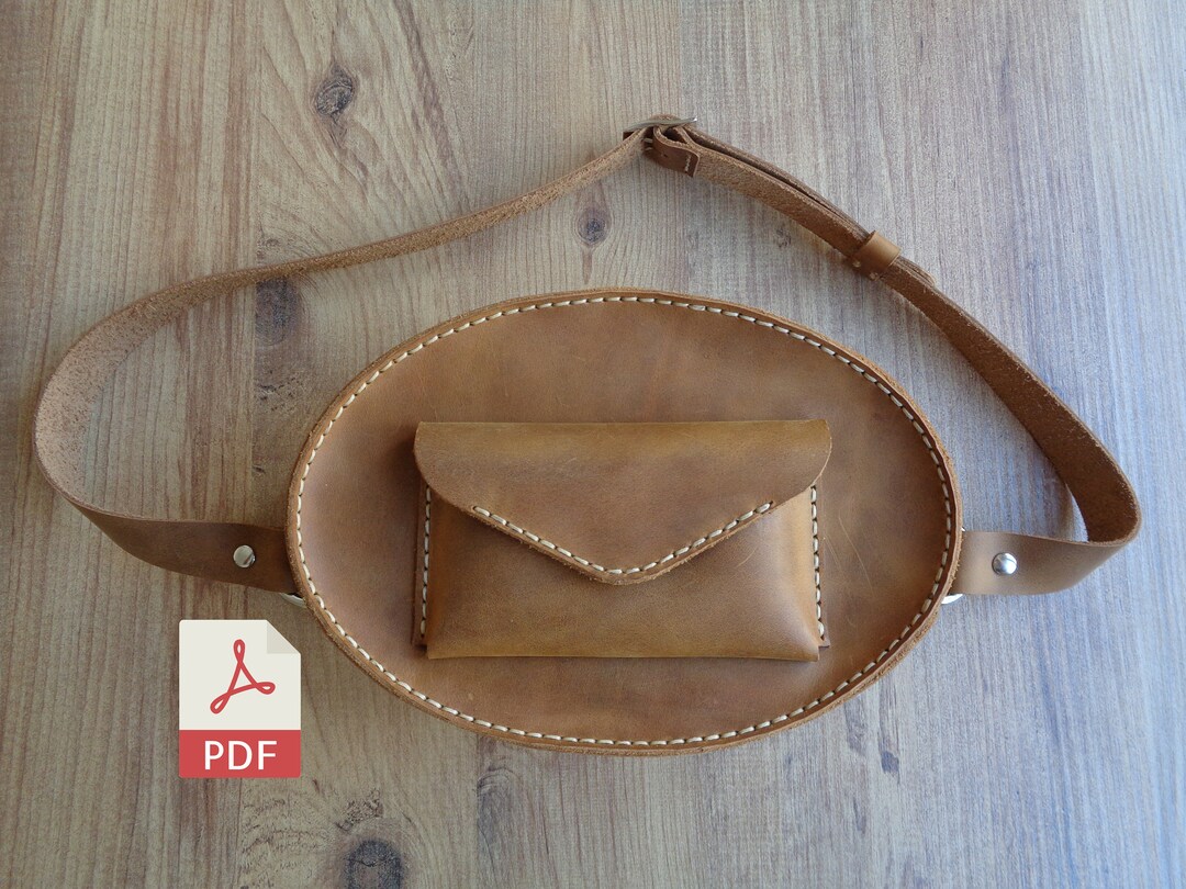 Leather Oval Waist Bag Pattern | Leather Waist Bag Template | Diy ...