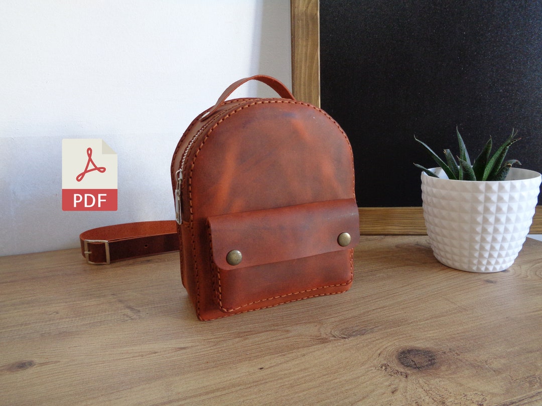 Leather Backpack Style Crossbody Bag | Mini Woman Bag Template | Mini ...