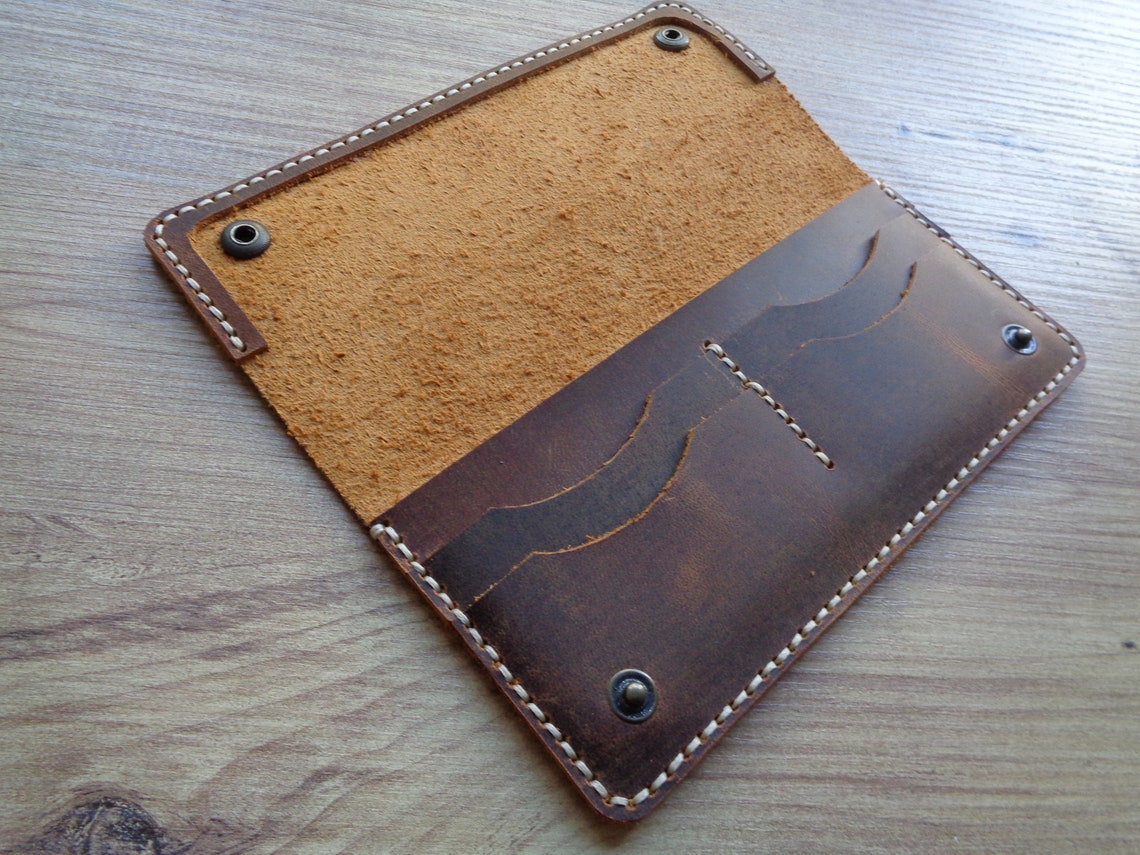 Leather Trucker Wallet PDF Pattern Leather Long Wallet Pdf | Etsy