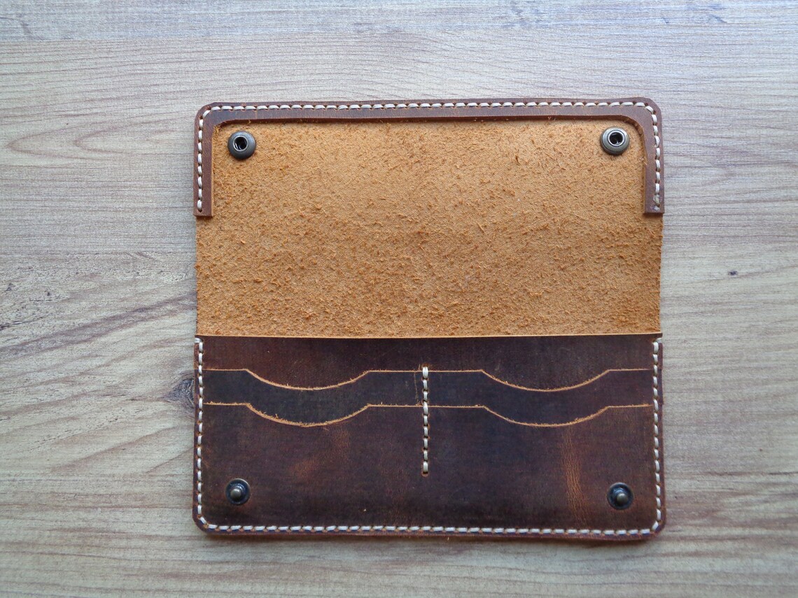 Leather Trucker Wallet PDF Pattern Leather Long Wallet Pdf | Etsy