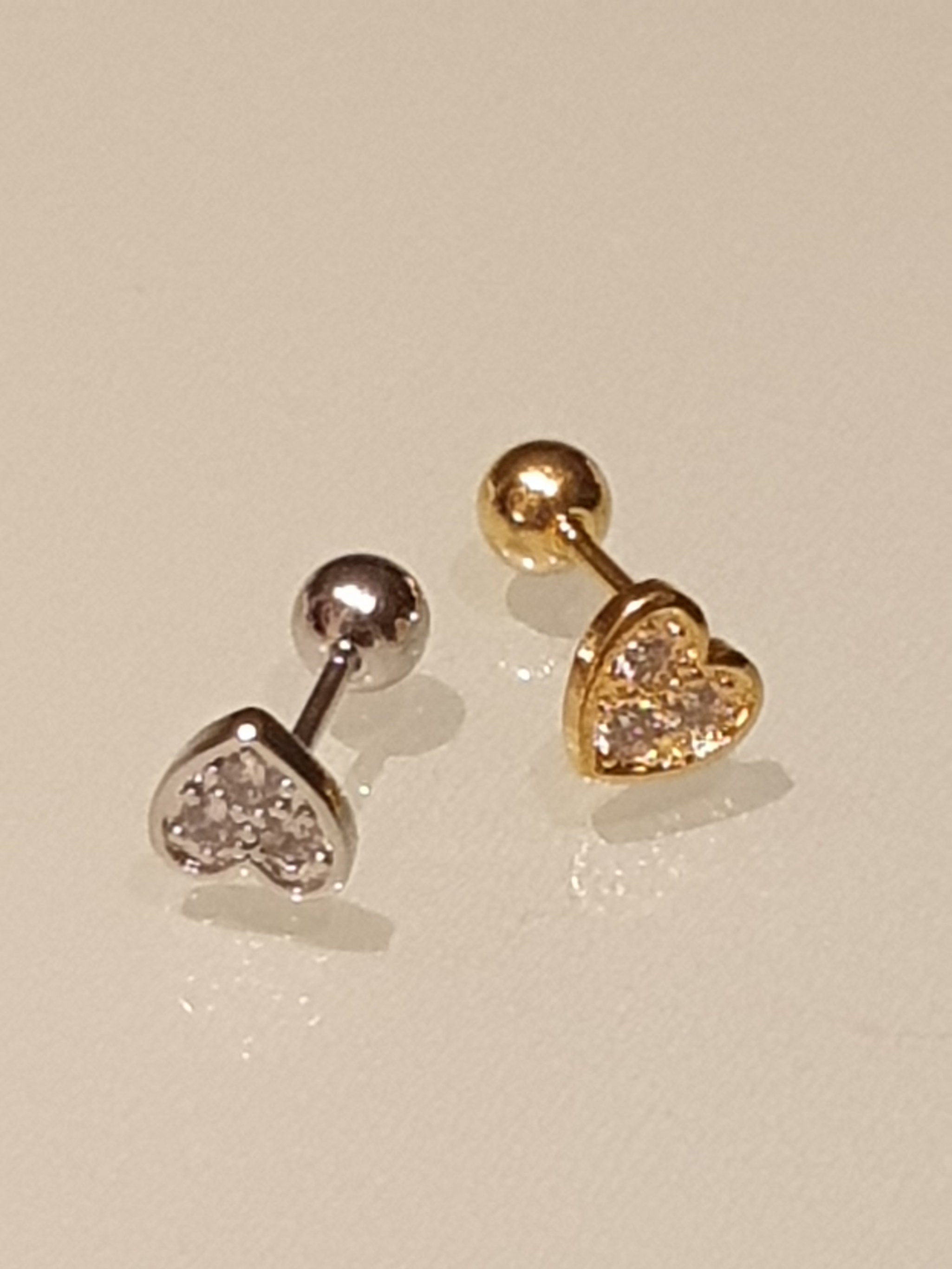 22G Heart Conch Cartilage Tragus Piercing / Stainless Steel / | Etsy