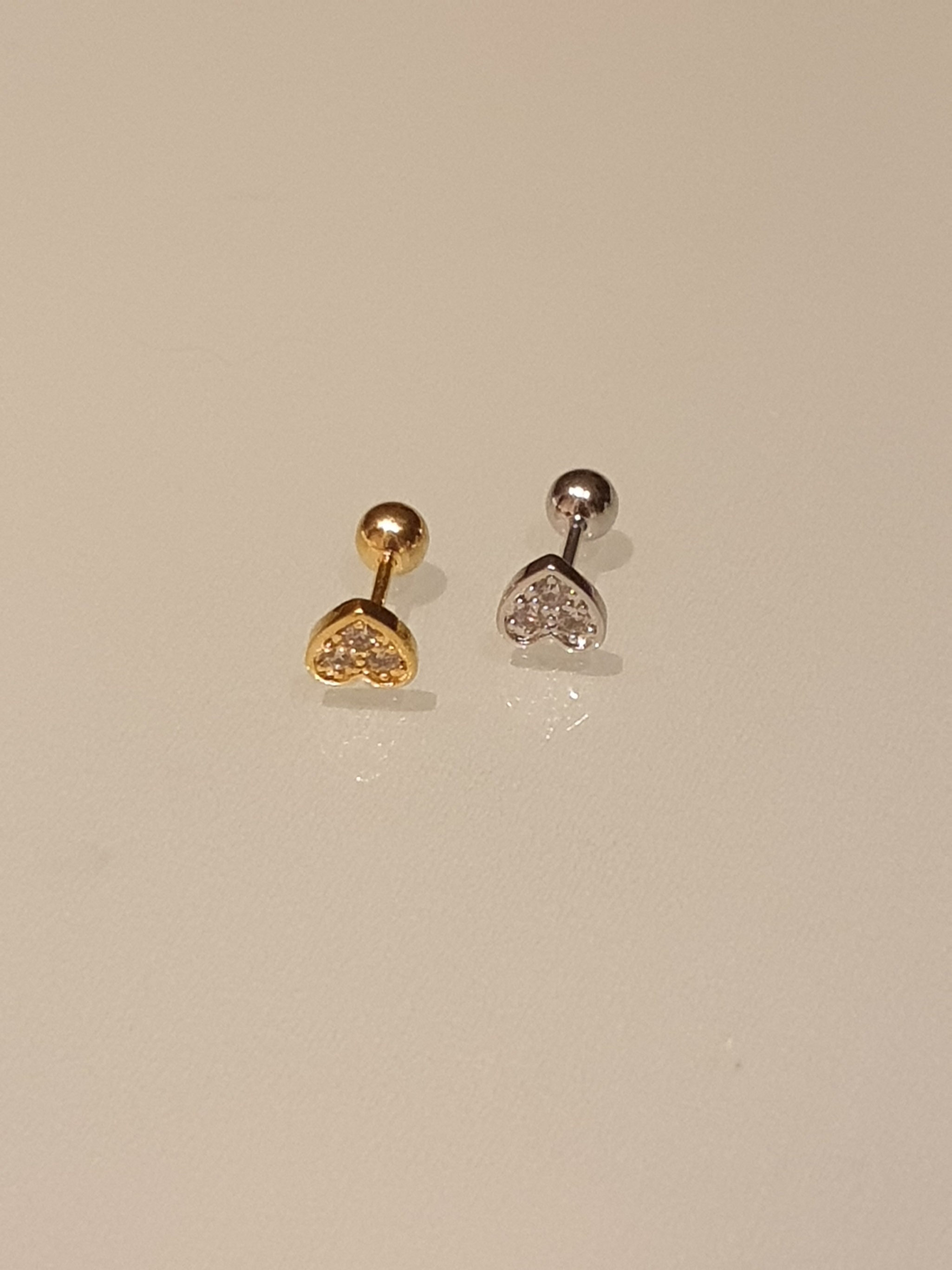 22G Heart Conch Cartilage Tragus Piercing / Stainless Steel / | Etsy