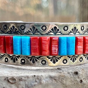 Raised Cobblestone Inlay Native American Zuni Joan Douglas Turquoise ...