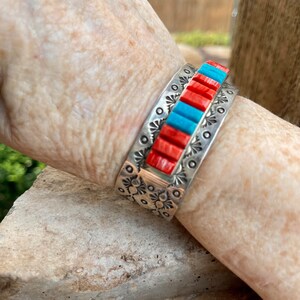 Raised Cobblestone Inlay Native American Zuni Joan Douglas Turquoise ...