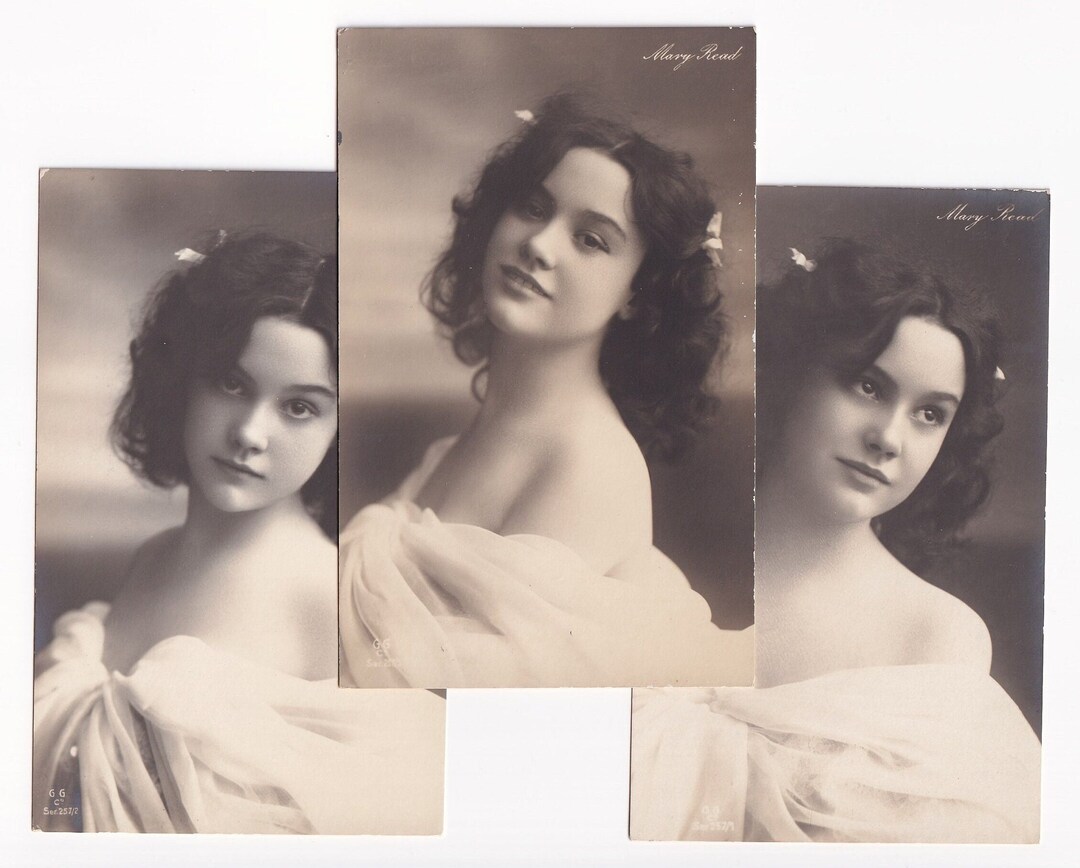 Mary Read, the Dancer of the Tiller Girls With Cleavage, 3 Antique ...