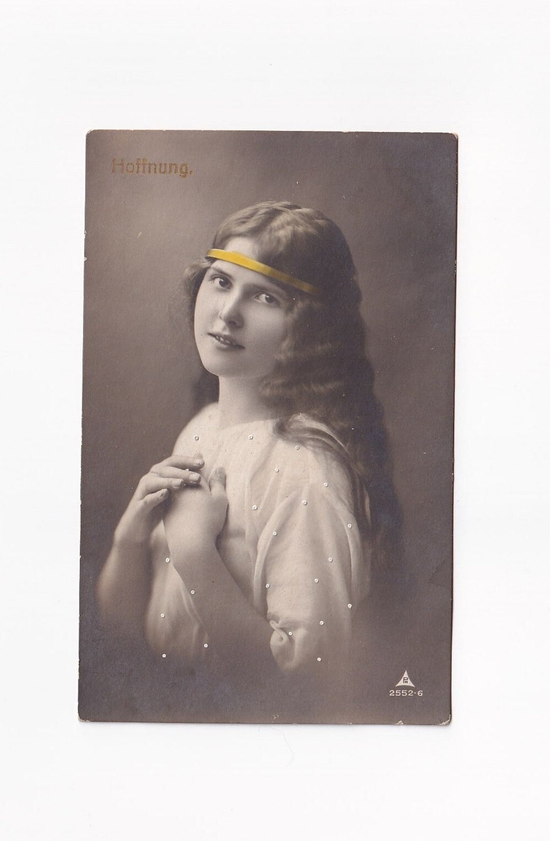 German Postcard Circa 1915: Woman With Long Hair and Headband - Etsy
